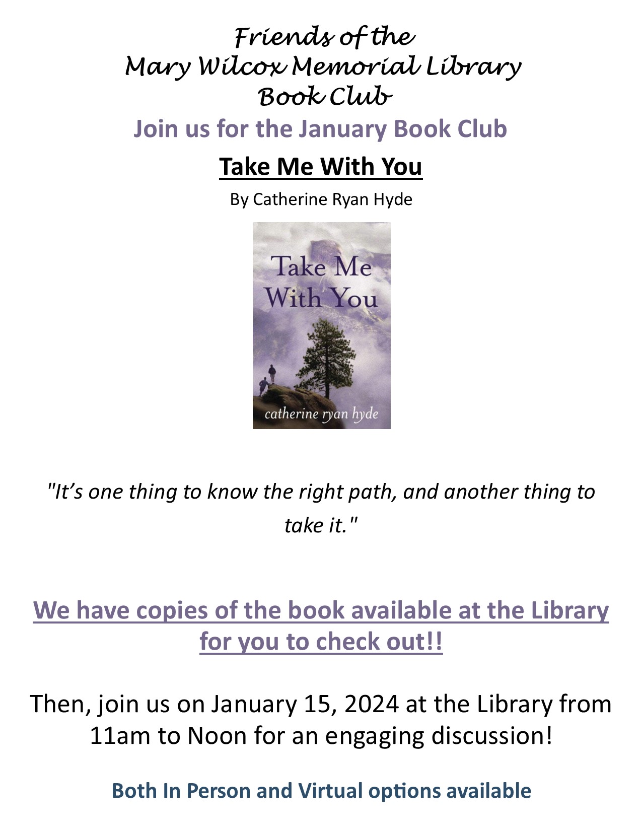 Friends of the Mary Wilcox Memorial Library Book Club – Mary Wilcox ...